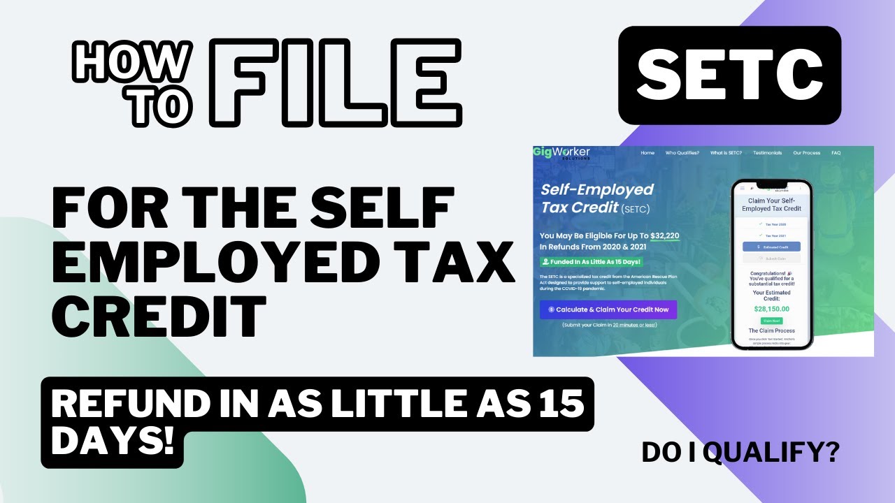How To File For The SETC Self-Employed Tax Credit - YouTube