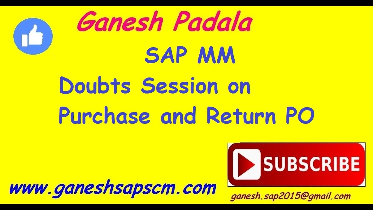 SAP MM Best Doubts Session on PO and Return to Vendor | Popular SAP Videos| FREE Knowledge | SAP ...