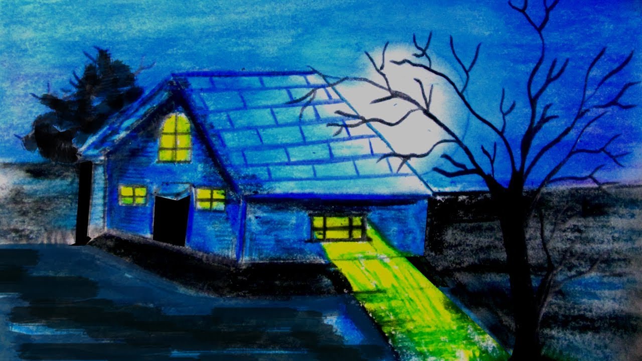 How to draw a Ghost House| How To Draw A Haunted House| How To Draw A ...