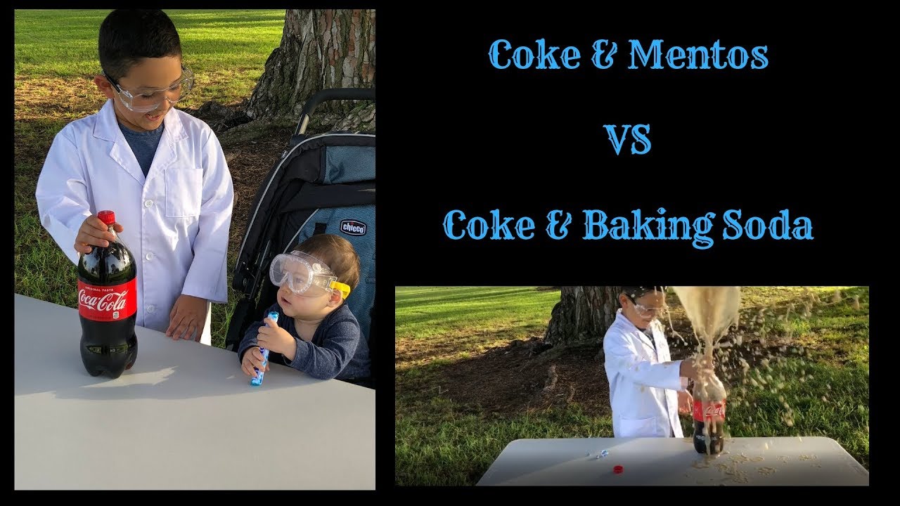 MENTOS AND COKE VS BAKING SODA AND COKE EXPERIMENT - YouTube