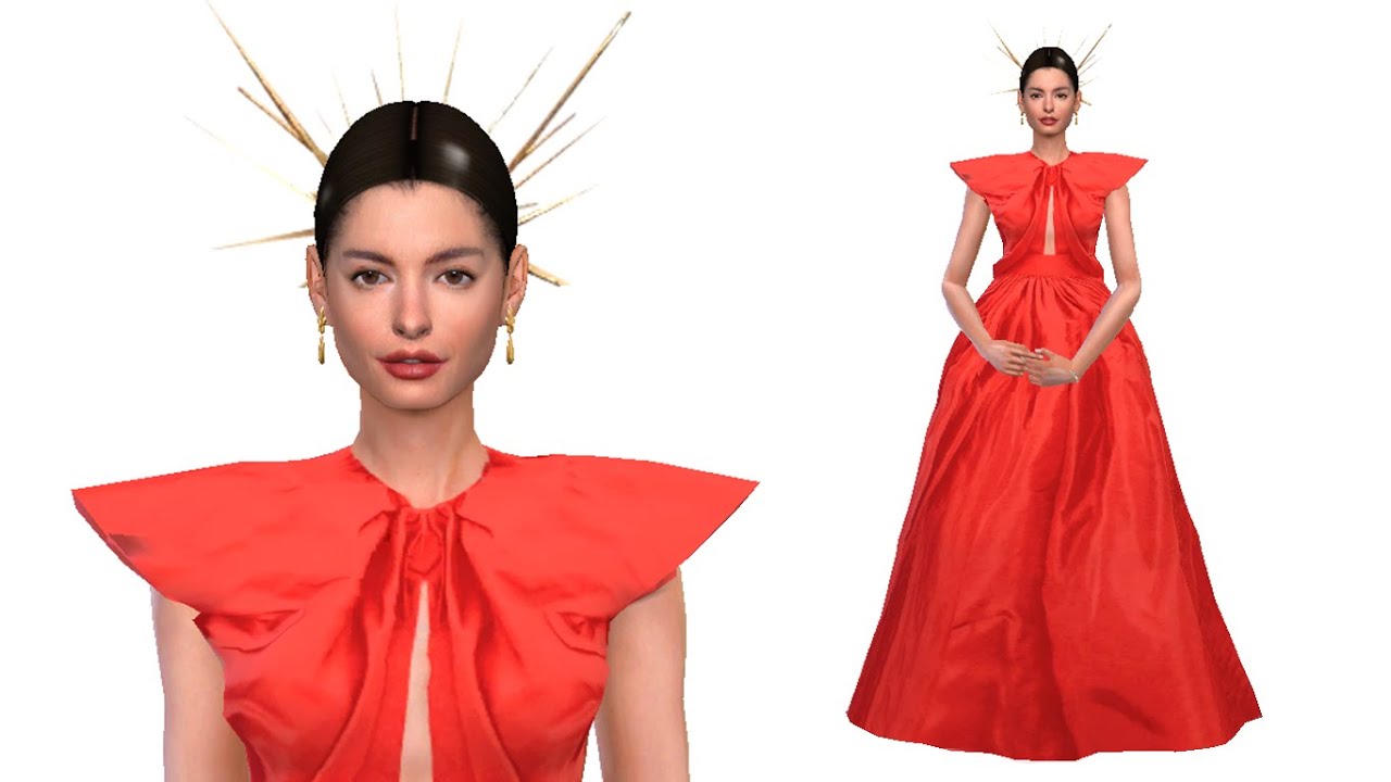 The Sims 4 : Anne Hathaway The Met Gala 2018 / Full Pack Dowload (Vogue ...