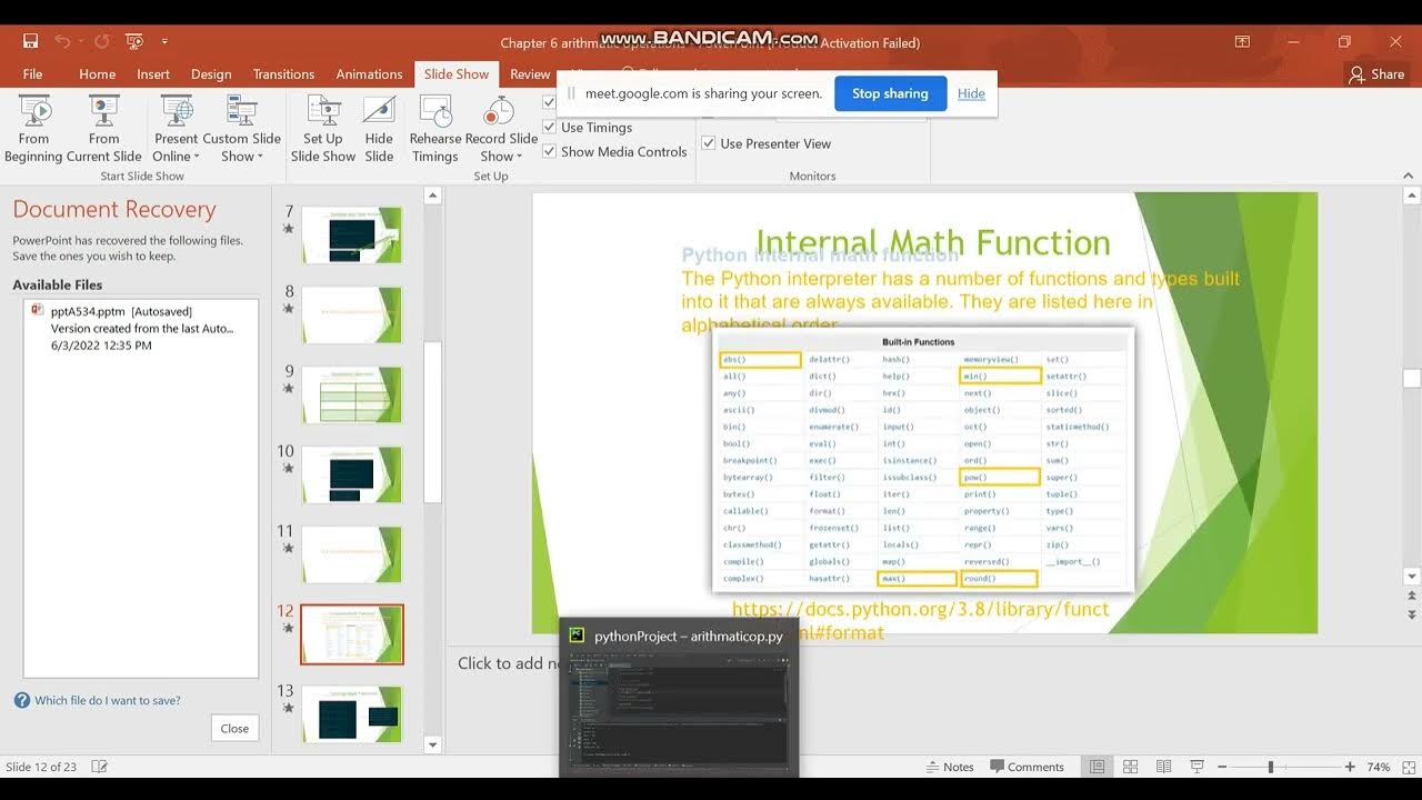 Min max pow round abs functions in Python Pycharm - YouTube