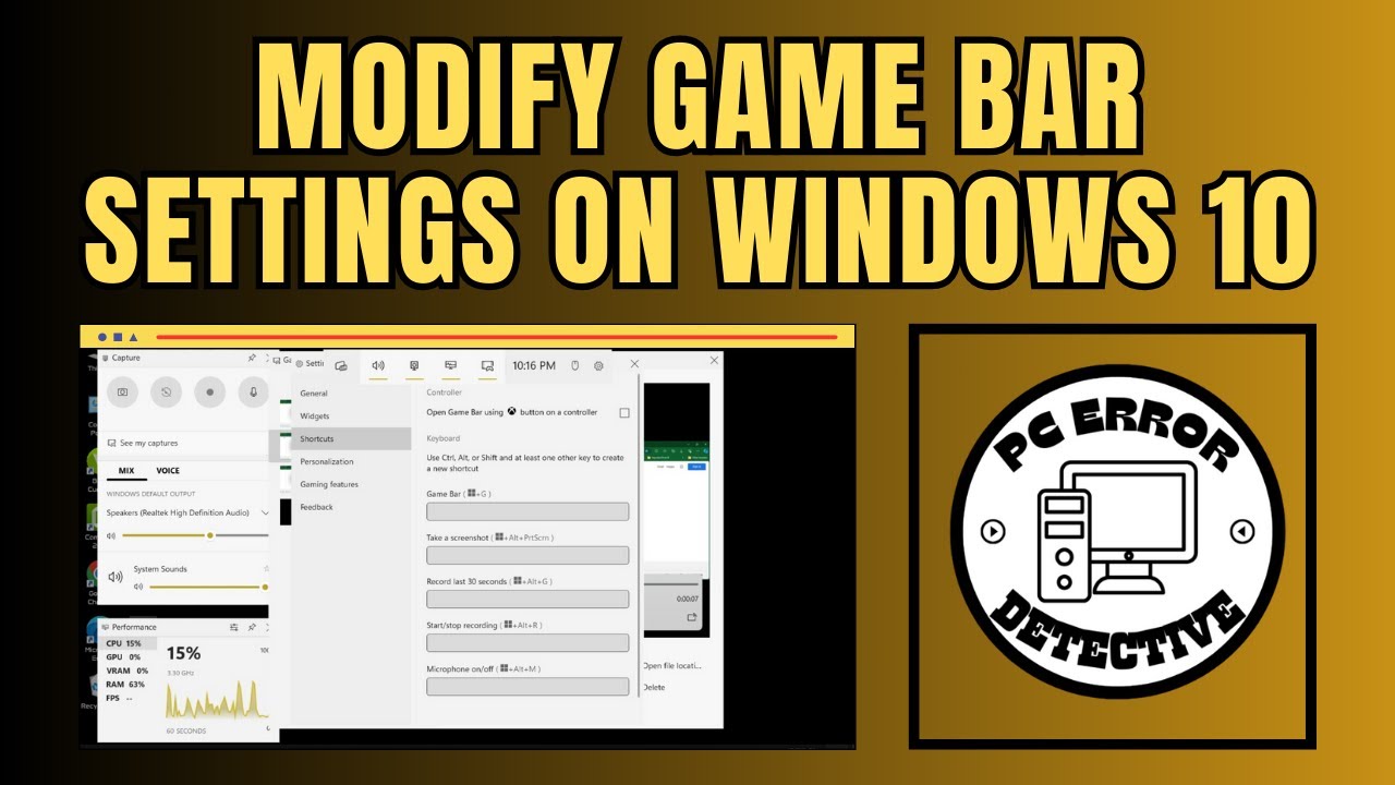 How to Modify Game Bar settings on Windows 10 - YouTube