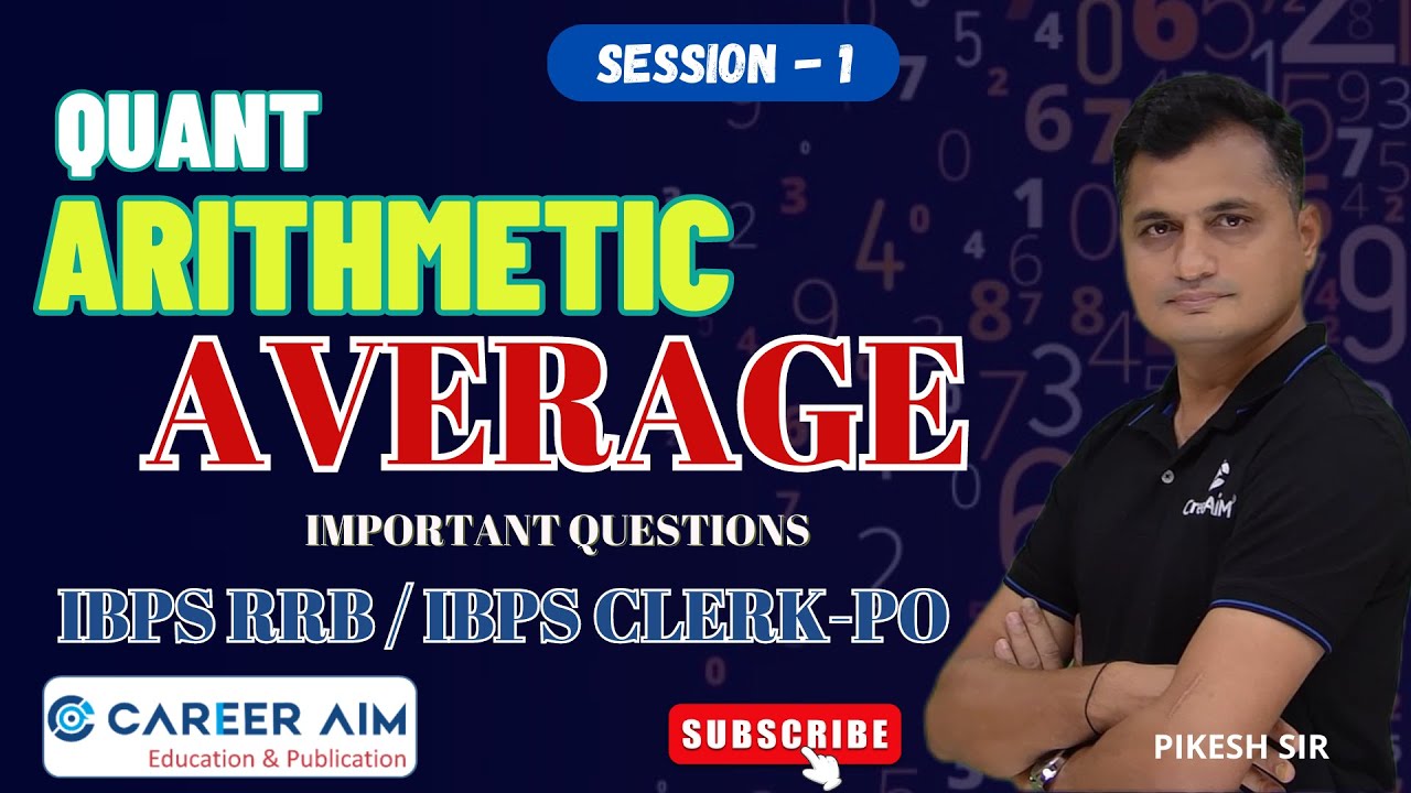 Arithmetic for IBPS | Average (Session - 1) | RRB | Clerk | Office Assistant | Bank Aptitude ...