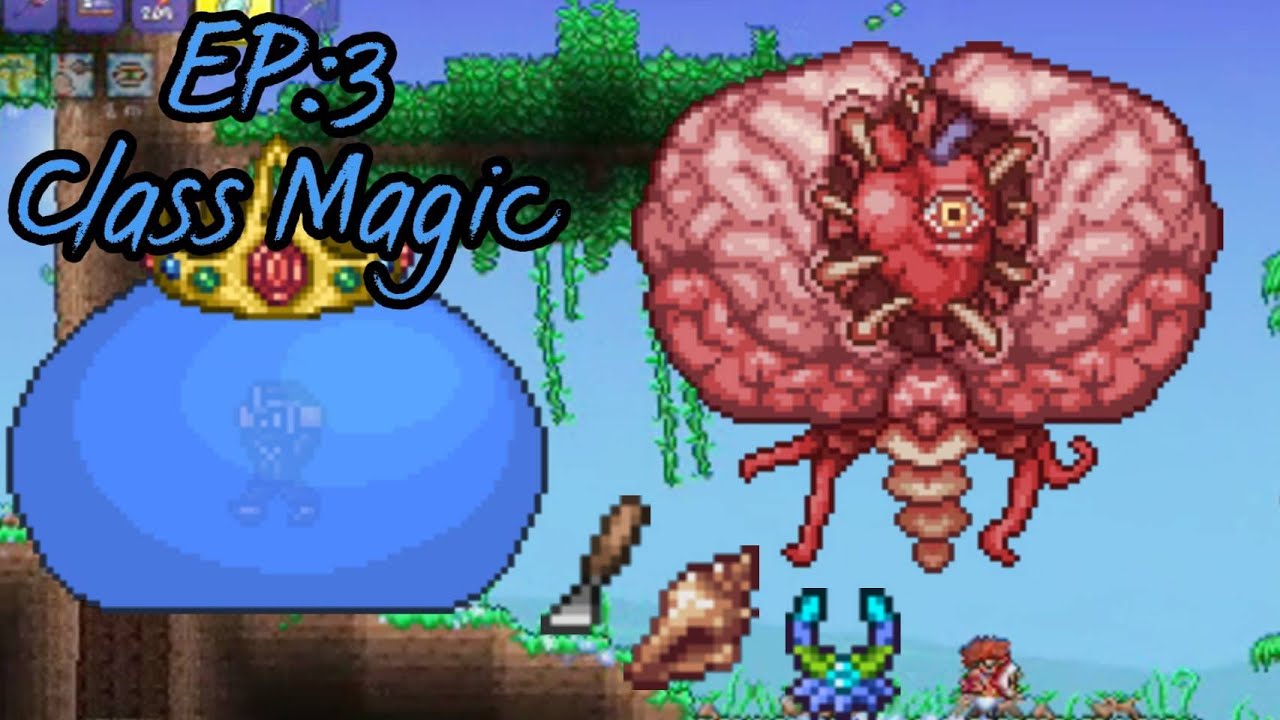 Terraria สาย Magic EP3 จัดการKing SlimeและBrain of CthulhuและหาMagic ...