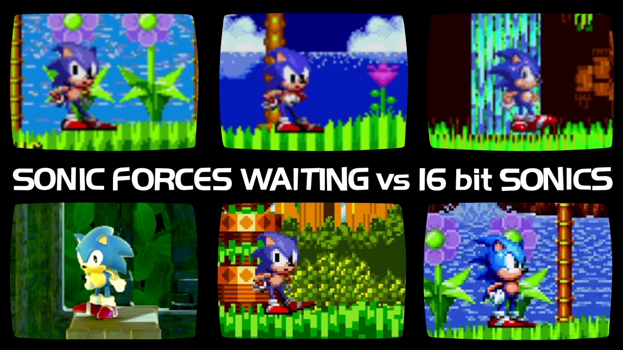 Sonic Forces Waiting vs 16 bit Classic Sonics - YouTube