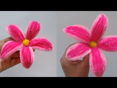DIY  Kytičky z chlupatých drátků/ Ruční práce – květina z chlupatých drátků