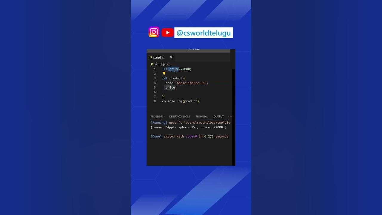 Objects In Javascript Javascript Tutorials In Telugu Javascript