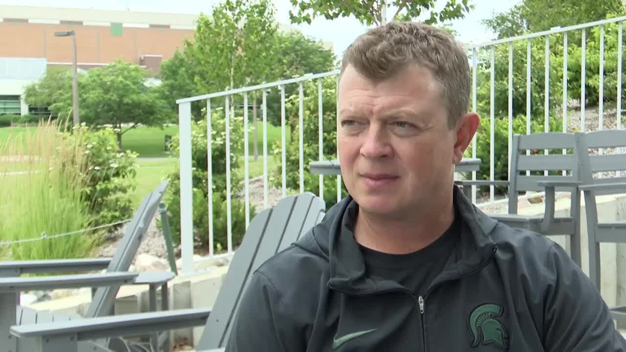 MSU hockey coach Adam Nightingale gives update on Artyom Levshunov and ...