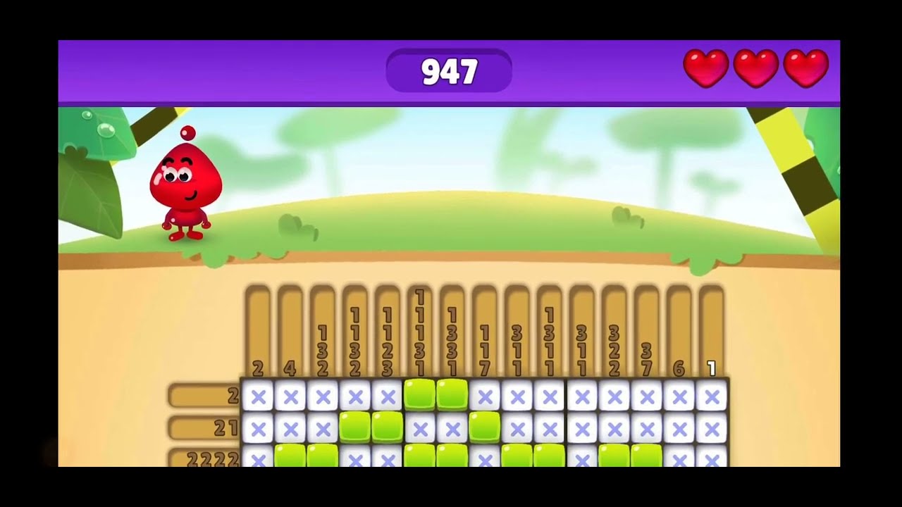 Nono Crossing Level 947 Picture Nonogram - YouTube