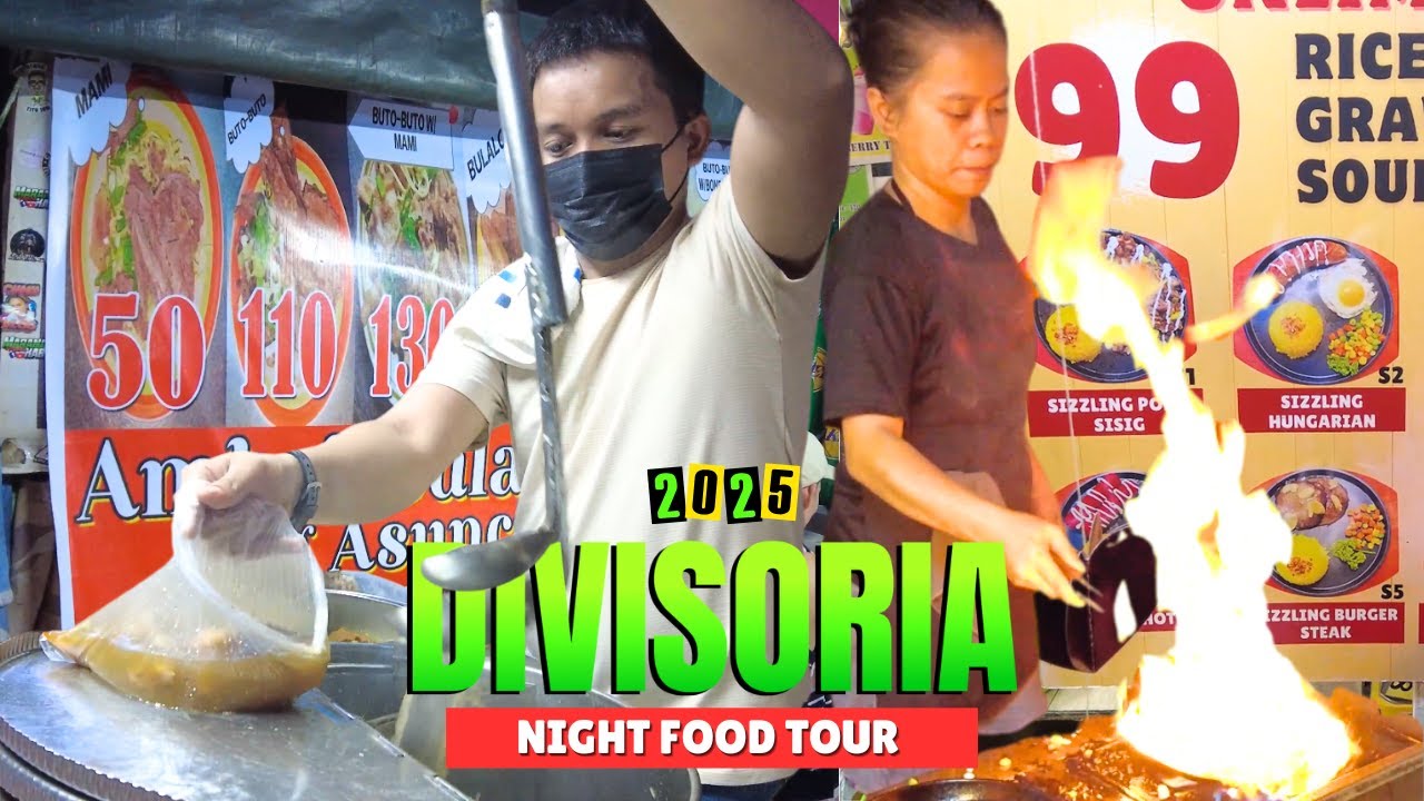[4K] DIVISORIA NIGHT FOOD TOUR - Trending Bulalo Mami, Sizzling Hot ...