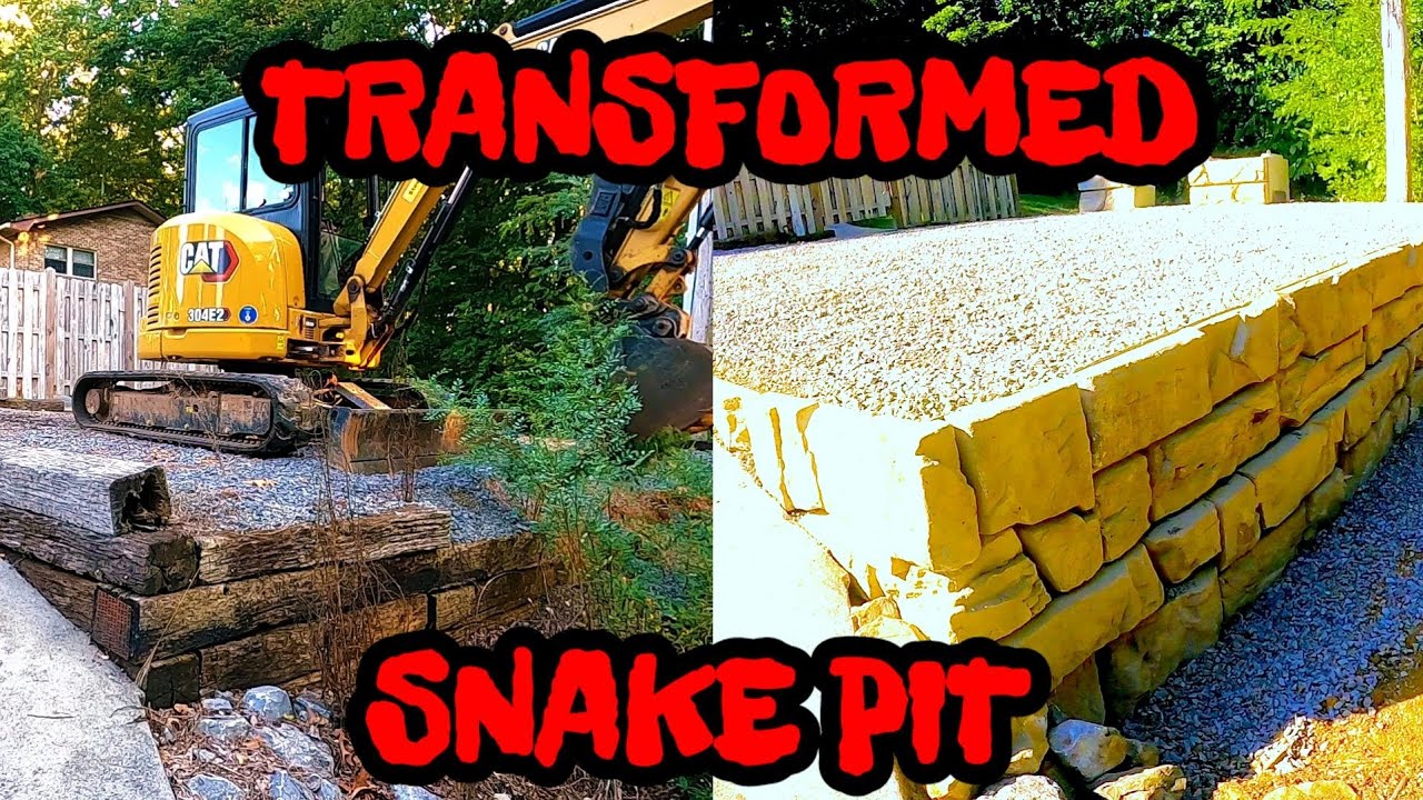 SNAKE PIT TRANSFORMED!!! VERTI-BLOCK RETAINING WALL. WATCH YOUR STEP ...