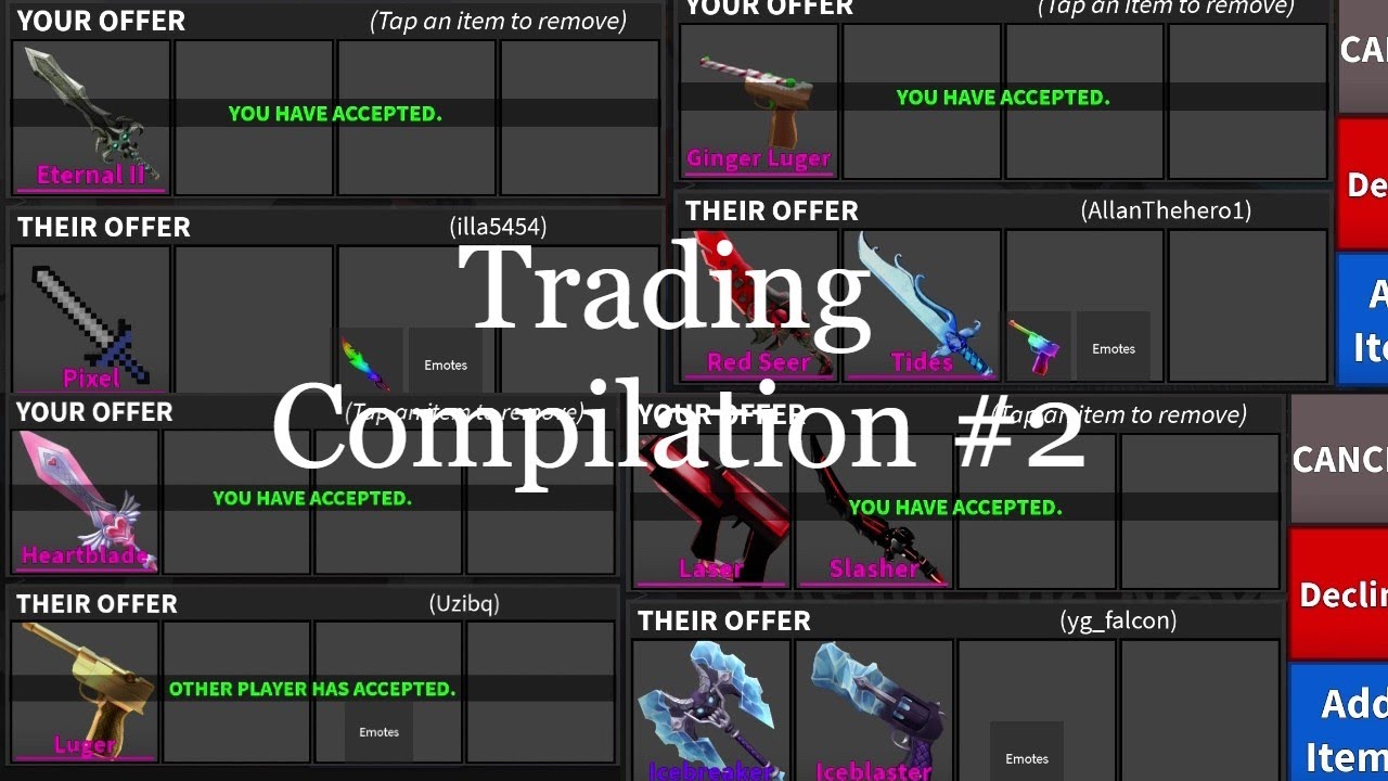 roblox mm2 trading compilation #2 - YouTube