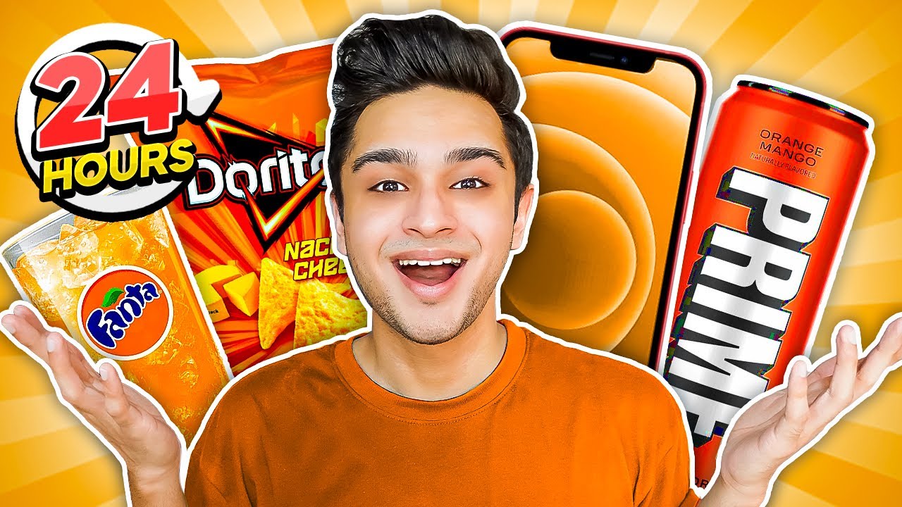 BUYING Everything ORANGE For 24 Hours!! (EXTREME CHALLENGE) - YouTube