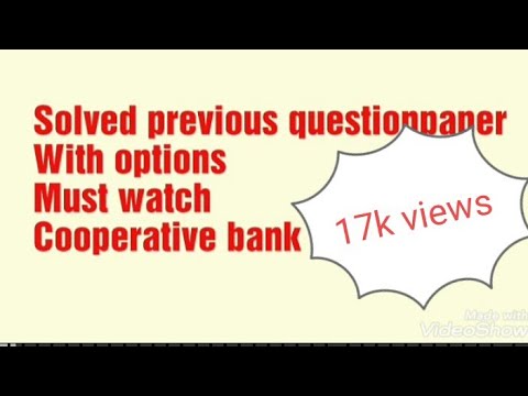 2015 Previous year solved question paper.. Cooperative bank exam - YouTube