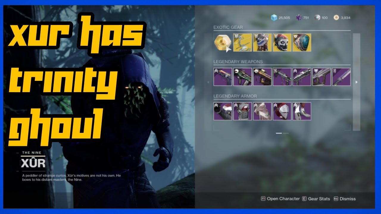 Xur Has Trinity Ghoul - Destiny 2 - YouTube