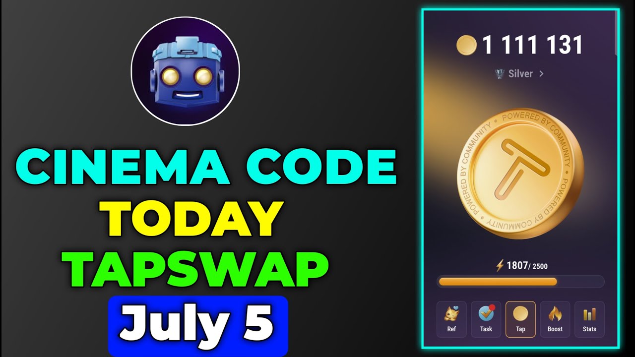 4 & 5 July Tapswap Cinema Coin || Tapswap Cinema Coin - YouTube