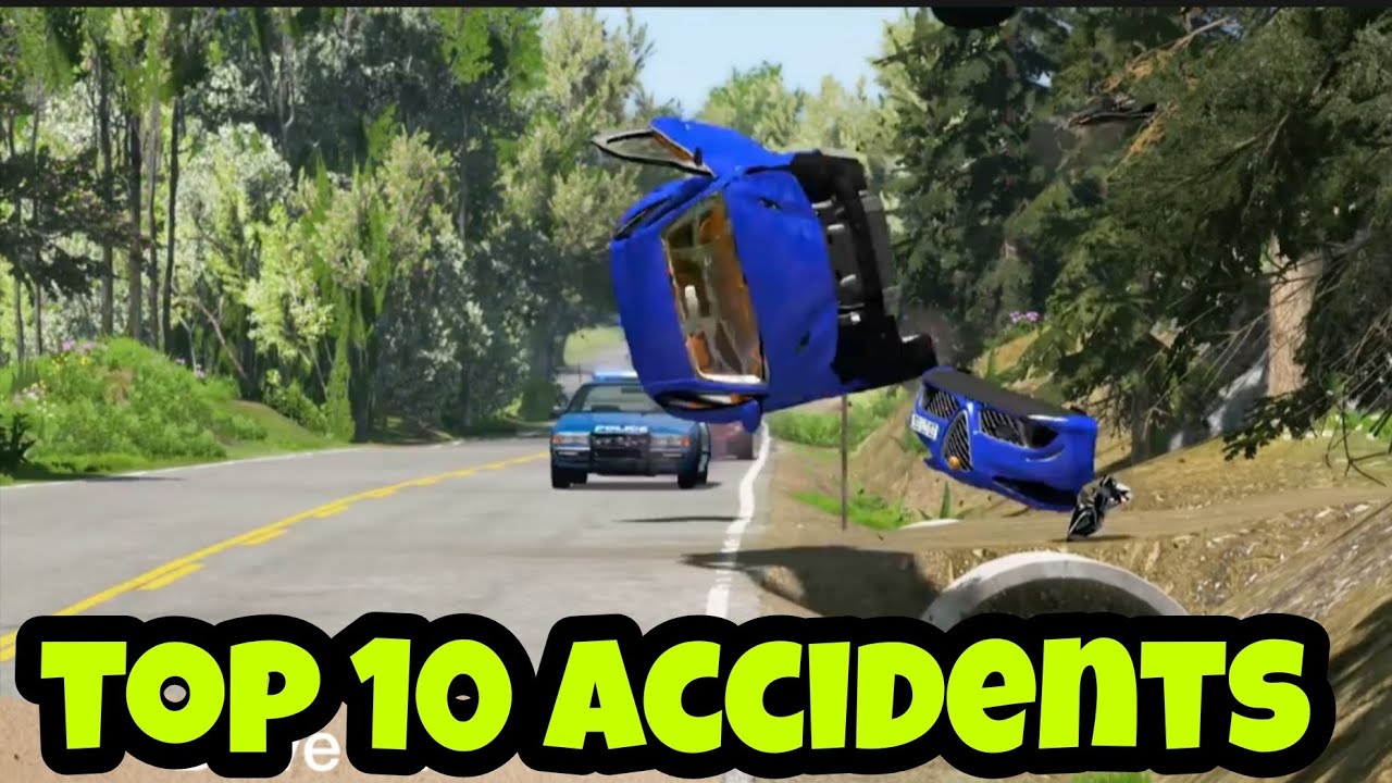 Top 10 random and scary accidents #beamngdrive - YouTube