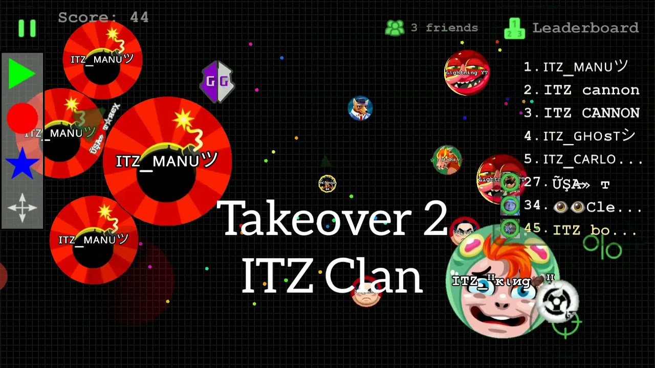 Troll and takeover against ITZ Clan #USA Clan #Agar.io - YouTube