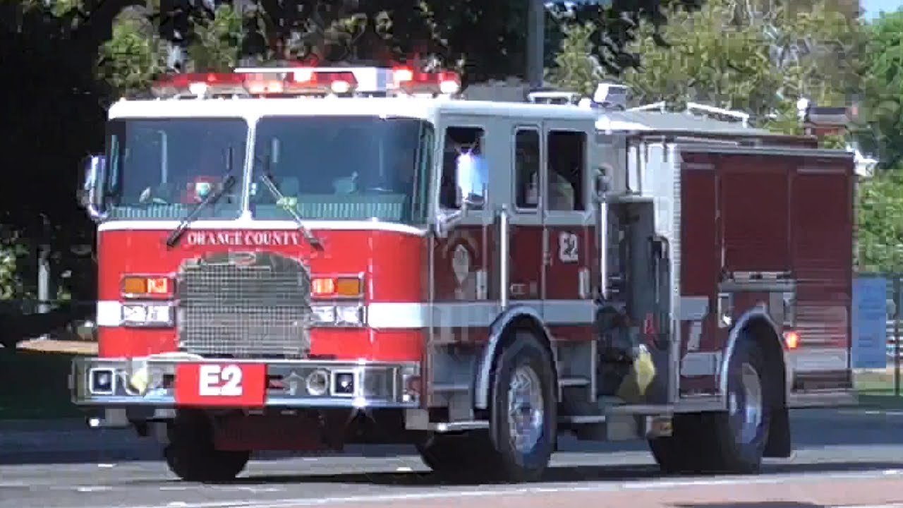 OCFA Engine 2 (Reserve) Responding x2 - YouTube