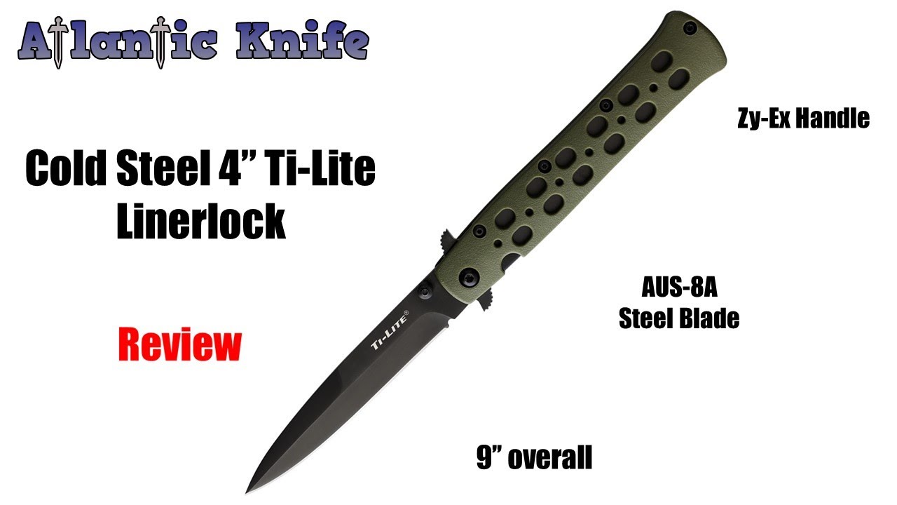 Cold Steel Ti-Lite 4" AUS 8A Budget Linerlock Folding Knife | AK 5 Min ...