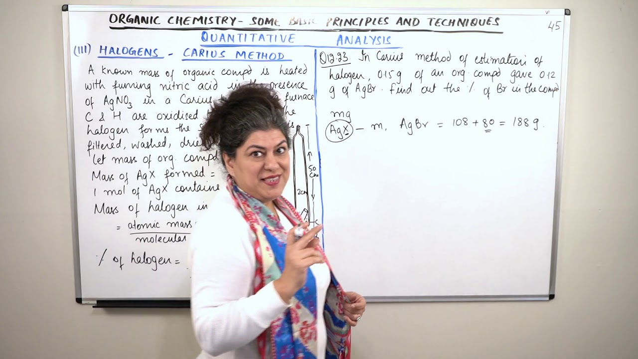 Hindi - XI -12#45 Quantitative Analysis Of Halogens - Carius Method ...