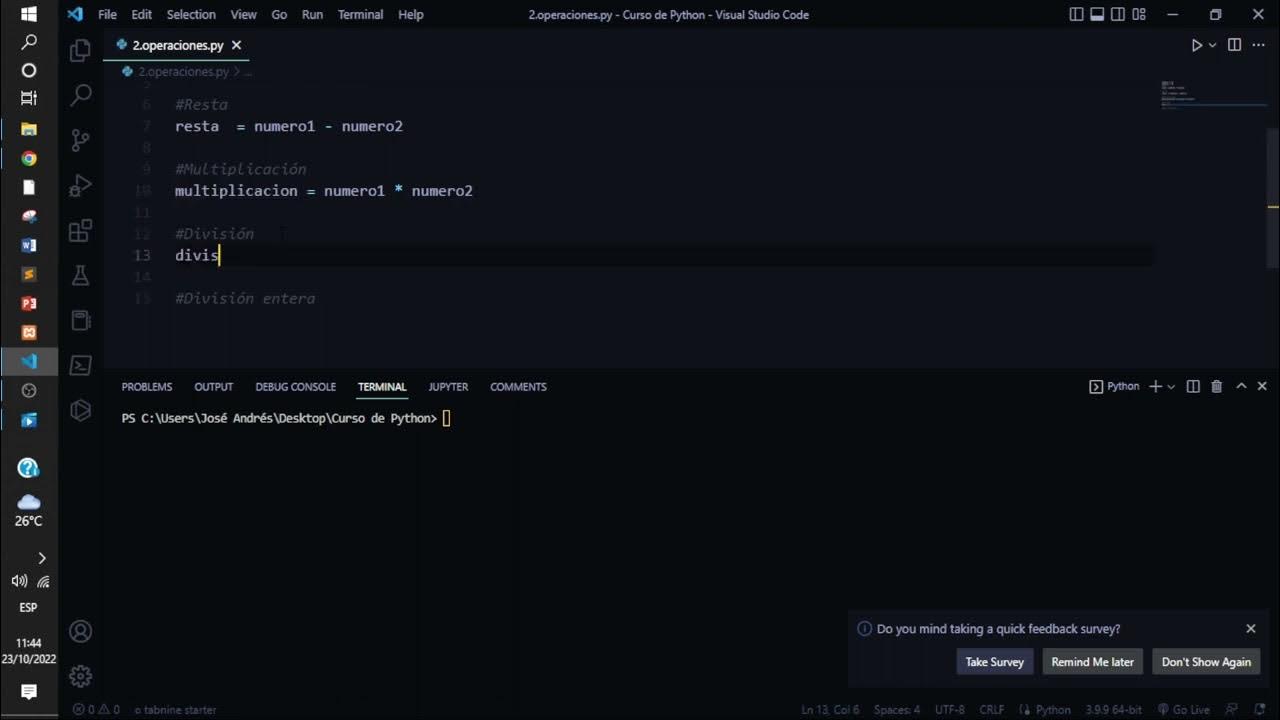 Operaciones Matemáticas | Programando en Python - YouTube