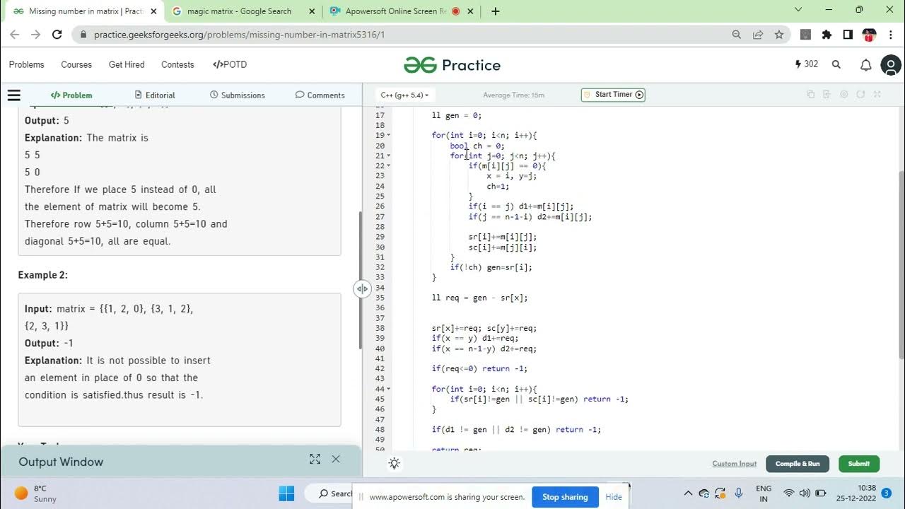 Gfg Missing Number In Matrix Gfg Problem Of The Day Full Explained Gfgpotd 251222