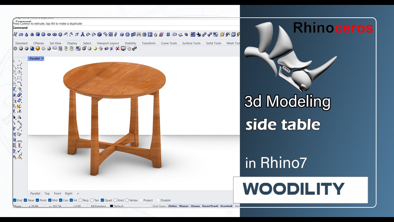 rhino tutorial- furniture 3d modeling - YouTube