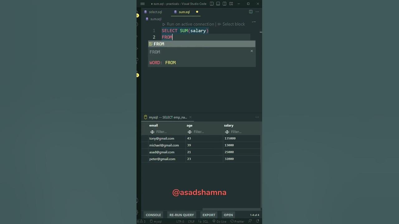 Mysql Sum Function Shorts Mysql Html Css Coding Python Javascript Youtube