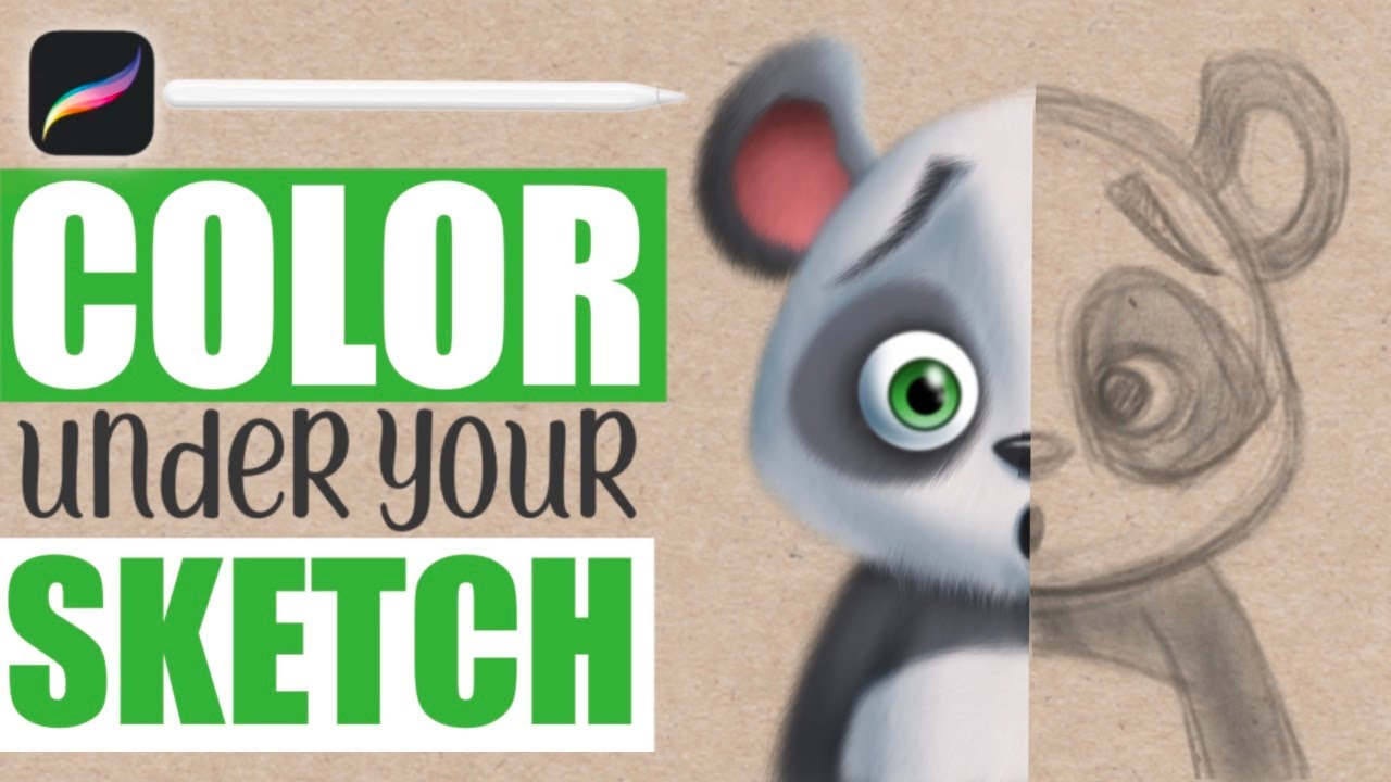 How To Color Sketches In Procreate W o Using Outlines Panda Edition how-to-color-sketches-in-procreate-w-o-using-outlines-panda-edition