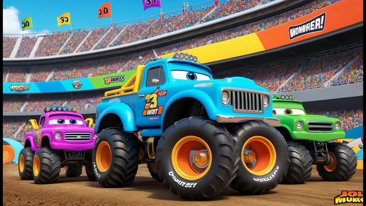 Monster Trucks Go Zoom – Big Wheels Spin! | Action-Packed Truck Song ...
