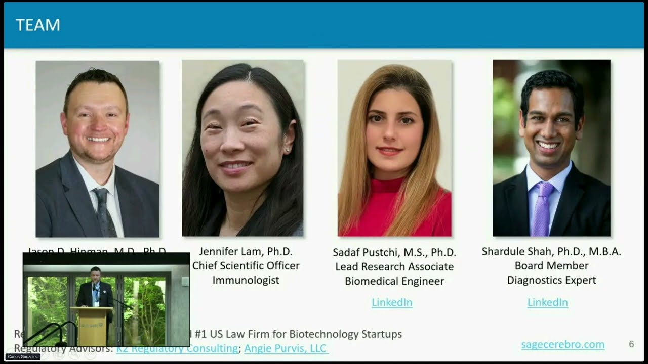 Sage Cerebrovascular Diagnostics Founder Jason Hinman quick pitch w/Q&A ...