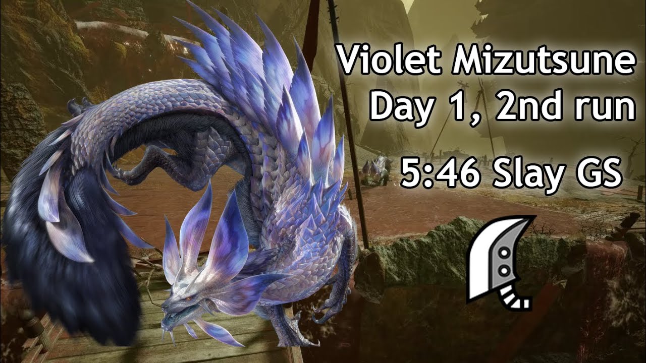 Day 1 Violet Mizutsune Solo Slay 5'46 (GS) [MHR:Sunbreak PC] - YouTube