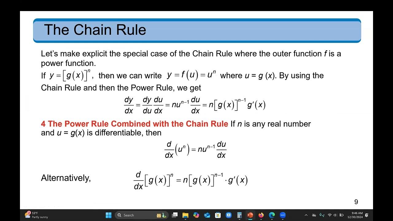 Calculus. Using the Chain Rule to find the derivative or differentiate a function. - YouTube