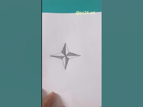 Draw a 4-pointed star #art, #shorts , #star , #ps24art - YouTube