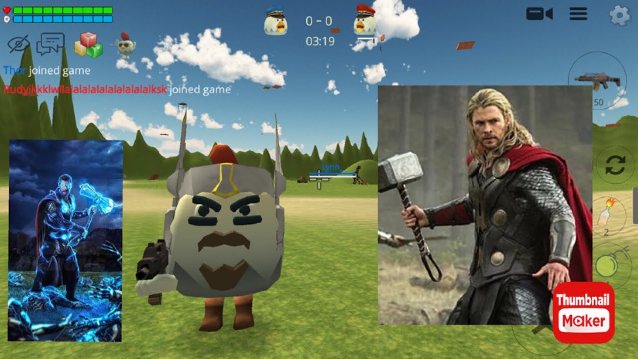 Trolling Noobs by becoming Thor Chicken Gun - YouTube
