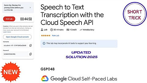 Skill badge:- Using the Google Cloud Speech API - YouTube
