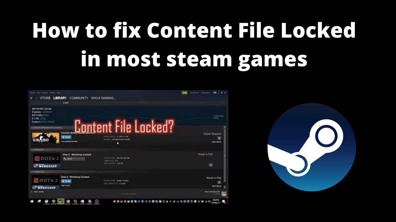 How to fix Content File Locked in most steam games - YouTube