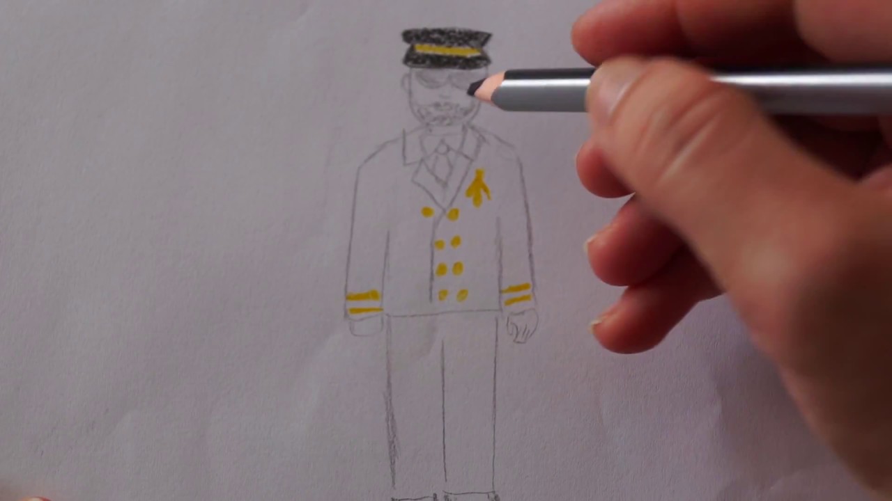 Pilot zeichnen - how to draw a pilot - Как нарисовать пилота - YouTube