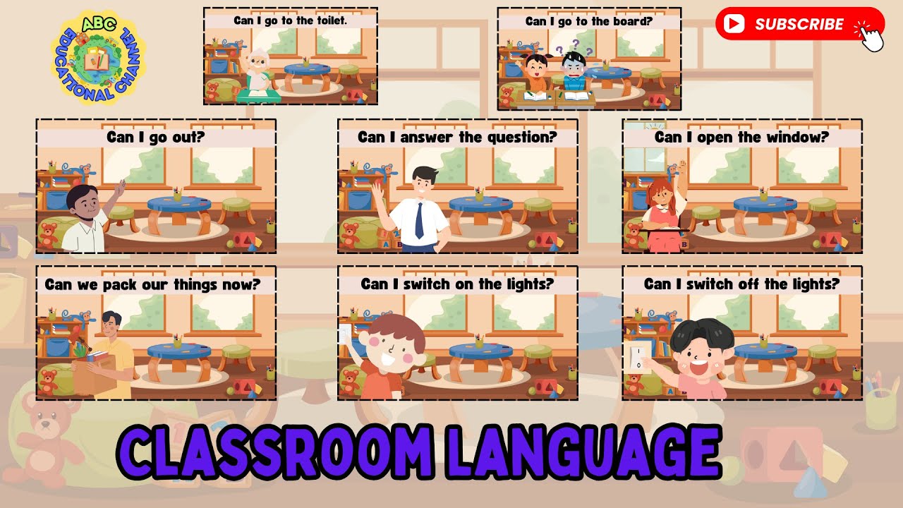 English Speaking Practice Using Classroom Language for Kids | Easy ...