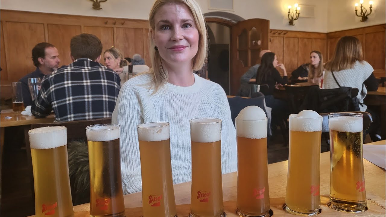 Stiegi Beer Keller Sample x 7 beers salzburg Austria 🇦🇹 - YouTube