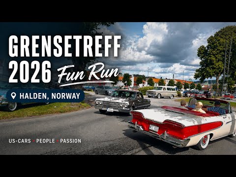 Grensetreff 2026 🇳🇴 Fun Run durch Halden | US Cars, V8 & echtes Norwegen Feeling #norway 