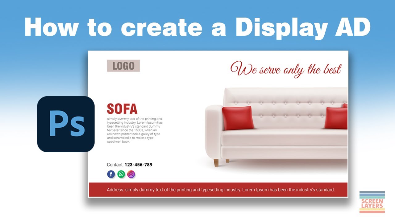how to create display ad easily in photoshope - YouTube