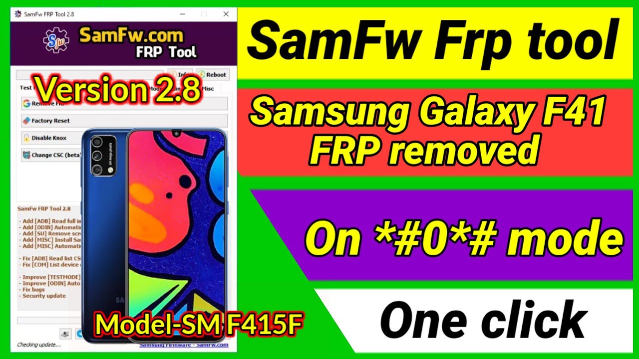 Samsung Galaxy F41(SM F415F) FRP removed by SamFw Frp free tool ...