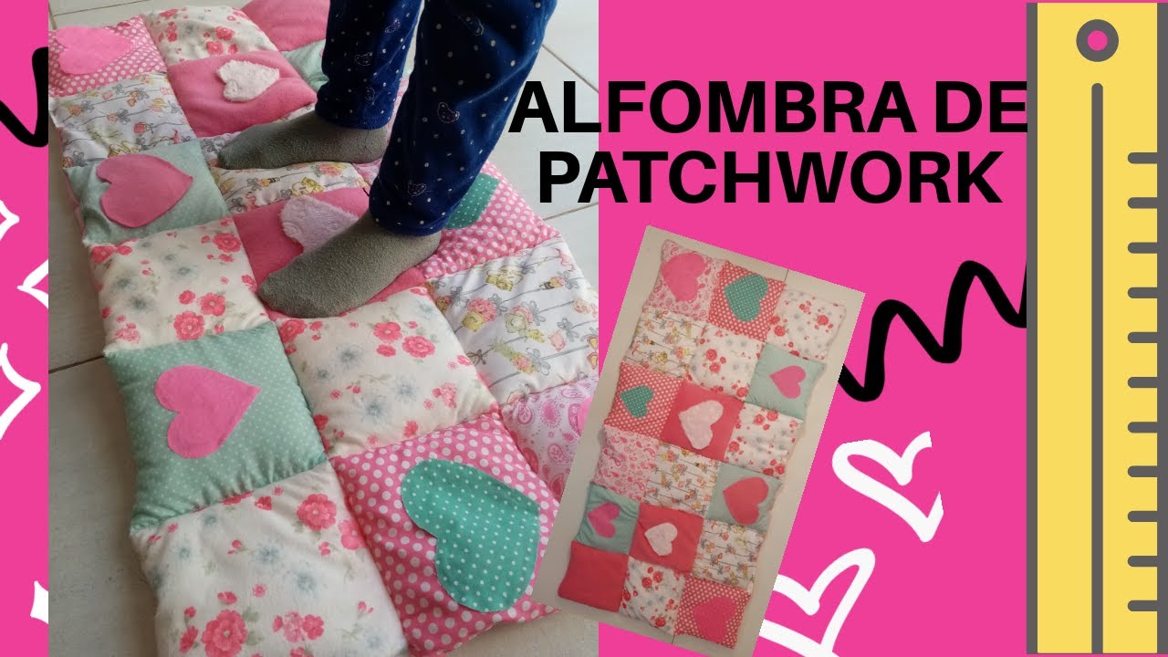 👣como hacer ALFOMBRA patchwork para niños//muy facil y muy bien explicado=how to make patchwork ...