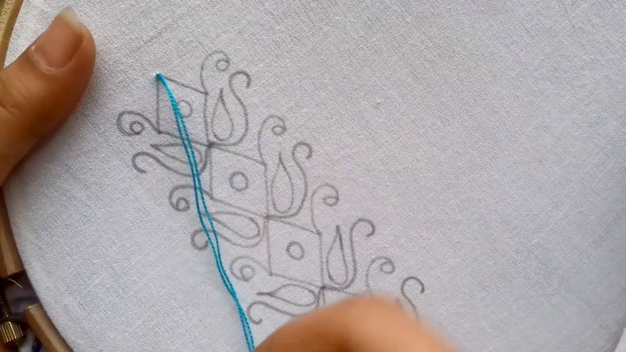 Hand Embroidery l border design for kamezz . - YouTube