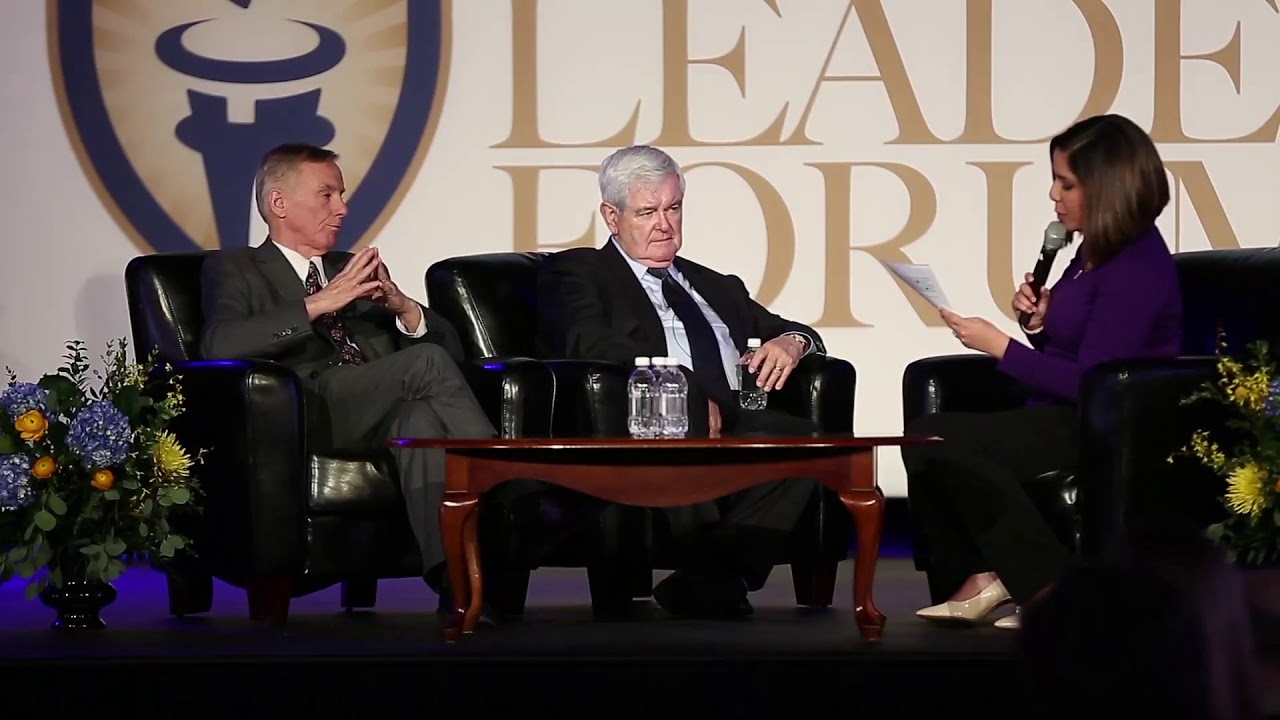 Newt Gingrich and Howard Dean at Judson University's World Leaders ...