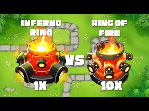 1x Inferno Ring Vs 10x Ring Of Fire | Bloons TD 6 - YouTube