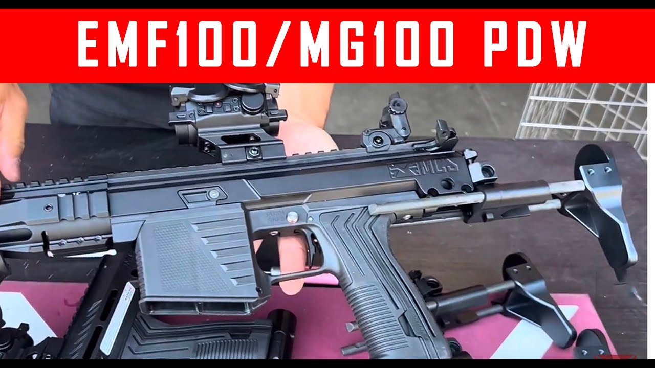EMF100 MCS100 Paintball Gun Custom PDW Buttstock #MCS - YouTube